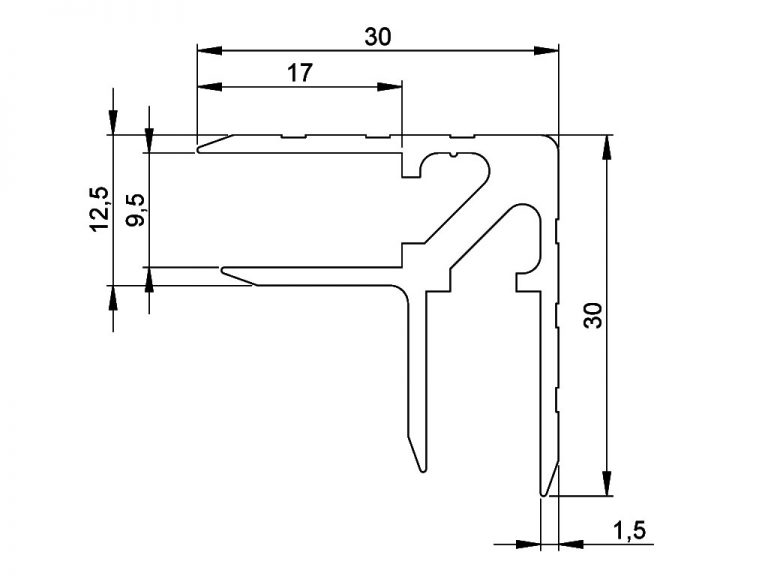 Cornière double 9.5mm - Vexi